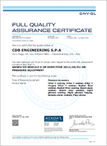 Quality – CDB ENGINEERING SPA